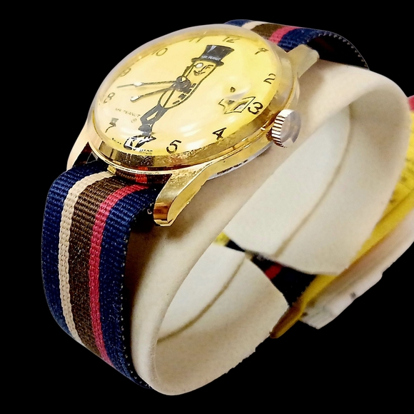 Accessories | Vintage Mr Peanut Watch With Striped Band Replaced ...